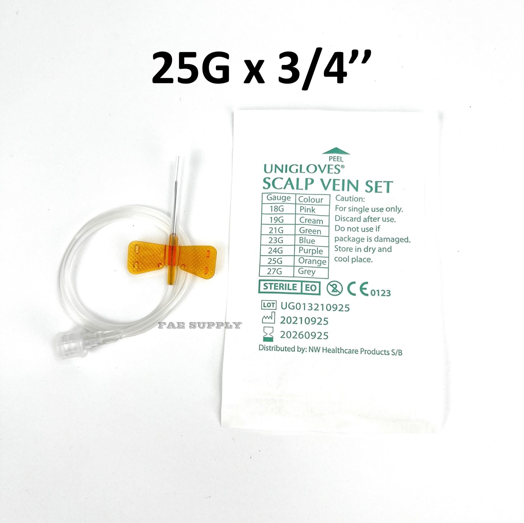Scalp Vein Set Butterfly Needle 21G 23G 25G 1pcs Winged Infusion Set ...