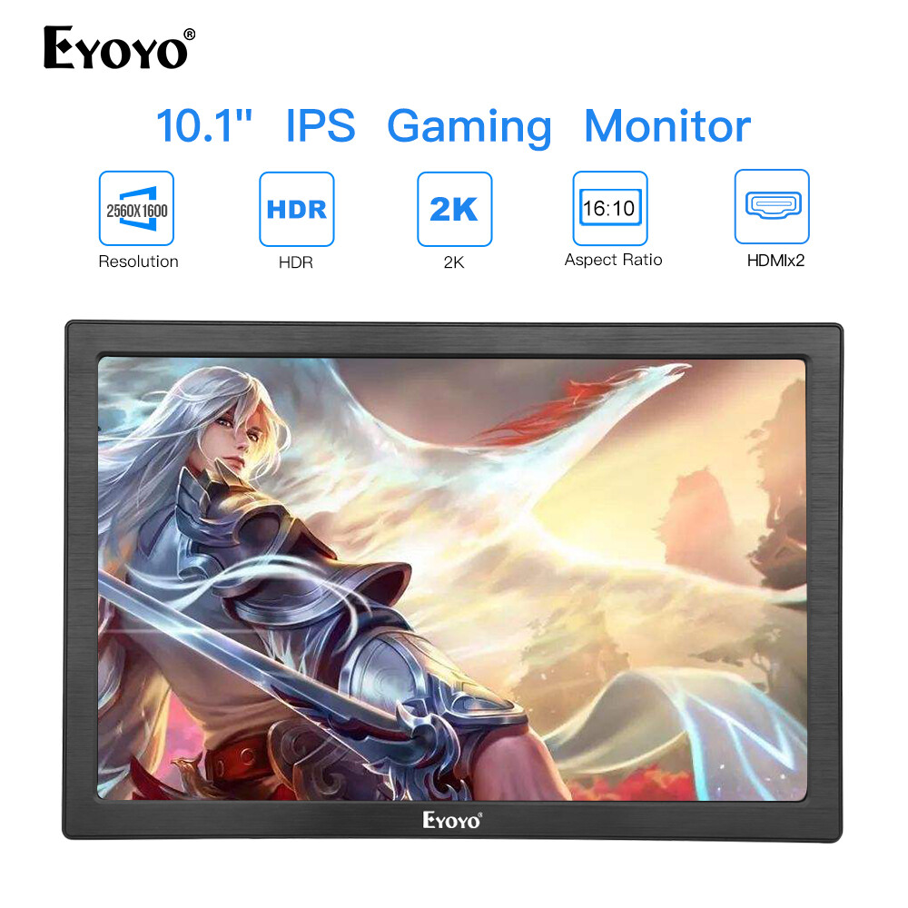 Eyoyo จอภาพเล่นเกม HDMI แบบพกพา,Eyoyo 10นิ้ว IPS แบบพกพา Seceond หน้าจอ ...