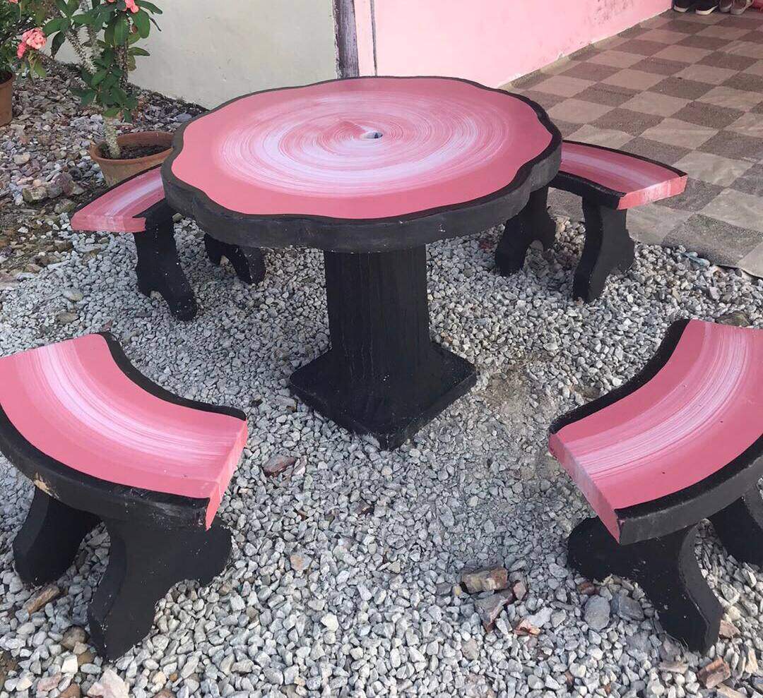 SET MEJA BATU BULAT MURAH | Lazada