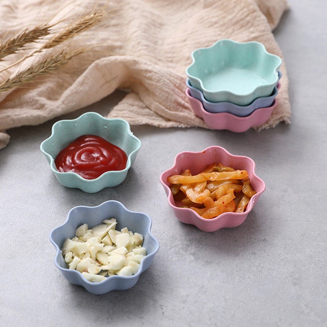 3pcs/Set Kitchen Fiber Sauce Dishes Food Bowls Seasoning Dish Saucer ...