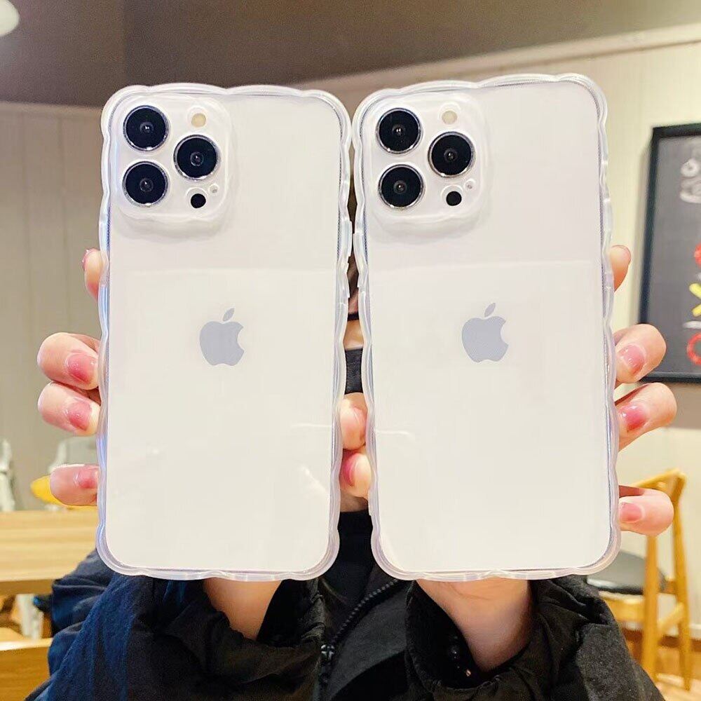 หยักชายแดนล้างกรณีโทรศัพท์สำหรับ IPhone 11 12 13 Pro Max C Oque F Unda น่ารักกันกระแทกปกคลุม ...