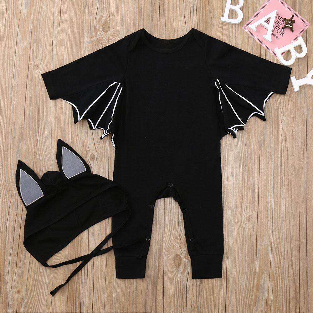 QQQ MALL Toddler Newborn Baby Boys Girls Halloween Cosplay Costume Romper Hat Outfits Set ...