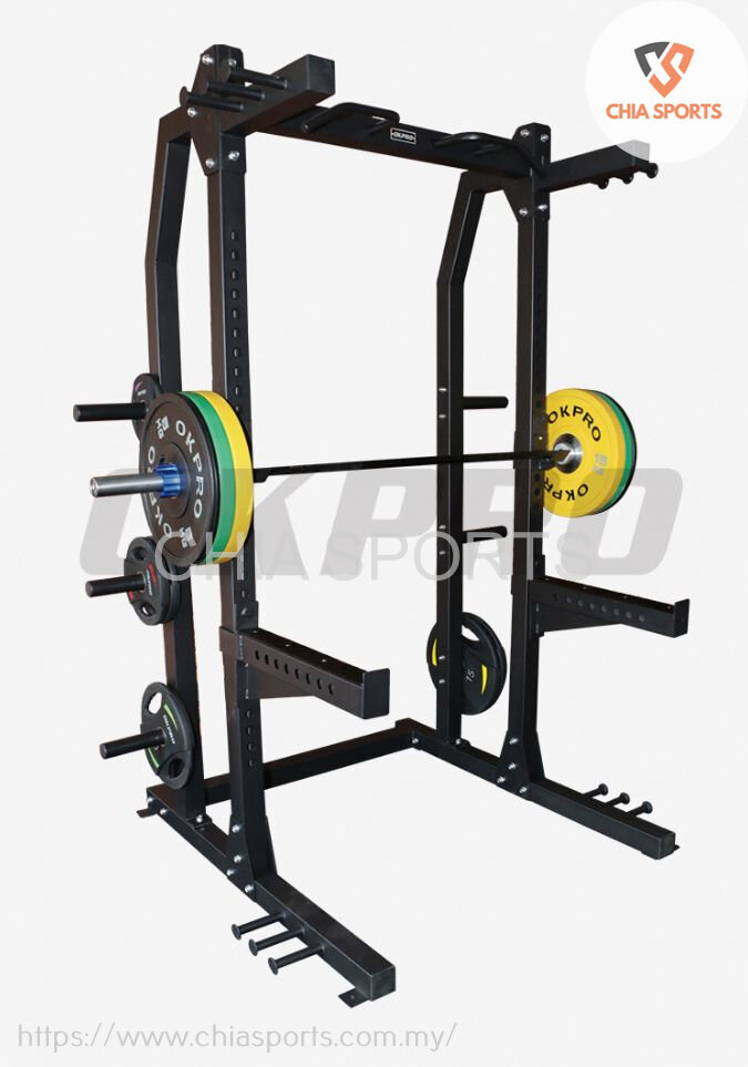 OKPRO Power Rack Squat Racks plate Storage Bar Weightlifting Commercial ...