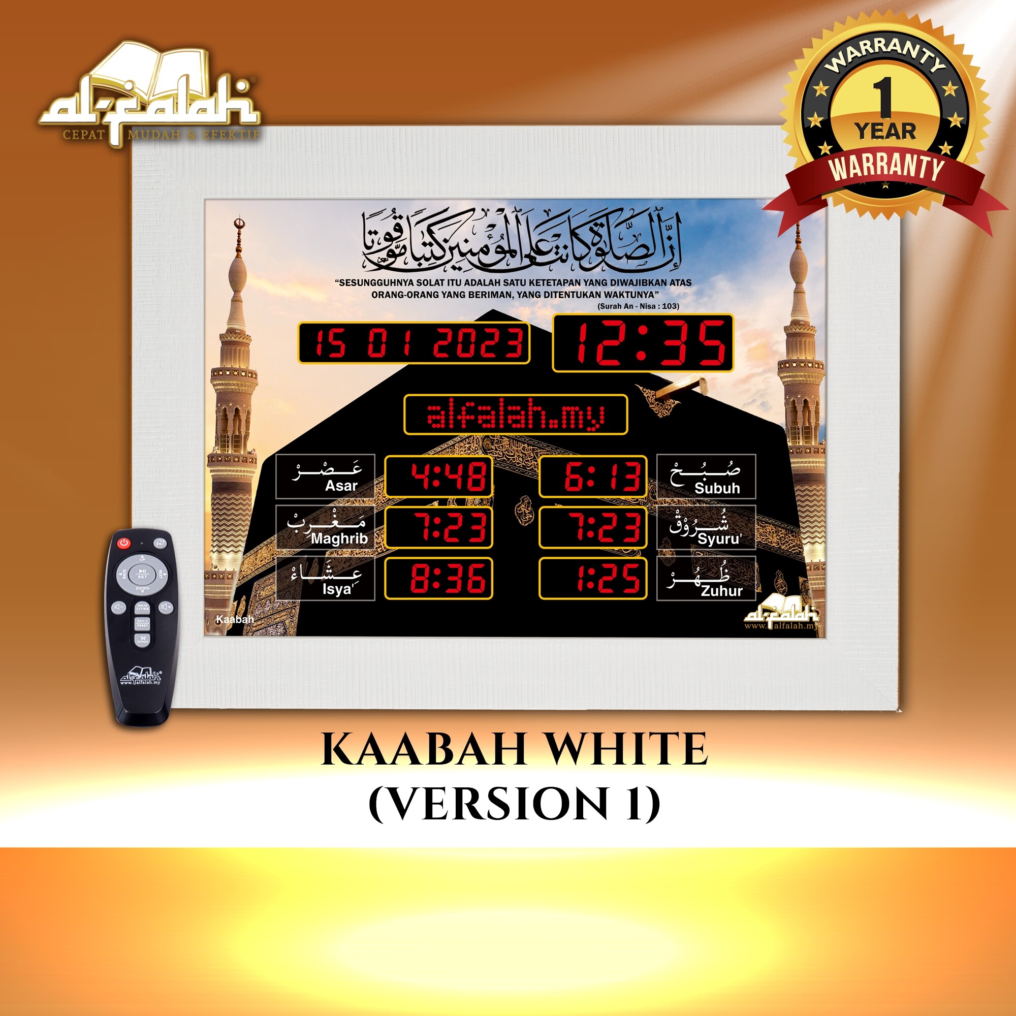 [𝟏𝟎𝟎% 𝐎𝐑𝐈𝐆𝐈𝐍𝐀𝐋] - Jam Azan Digital AL FALAH | Lazada