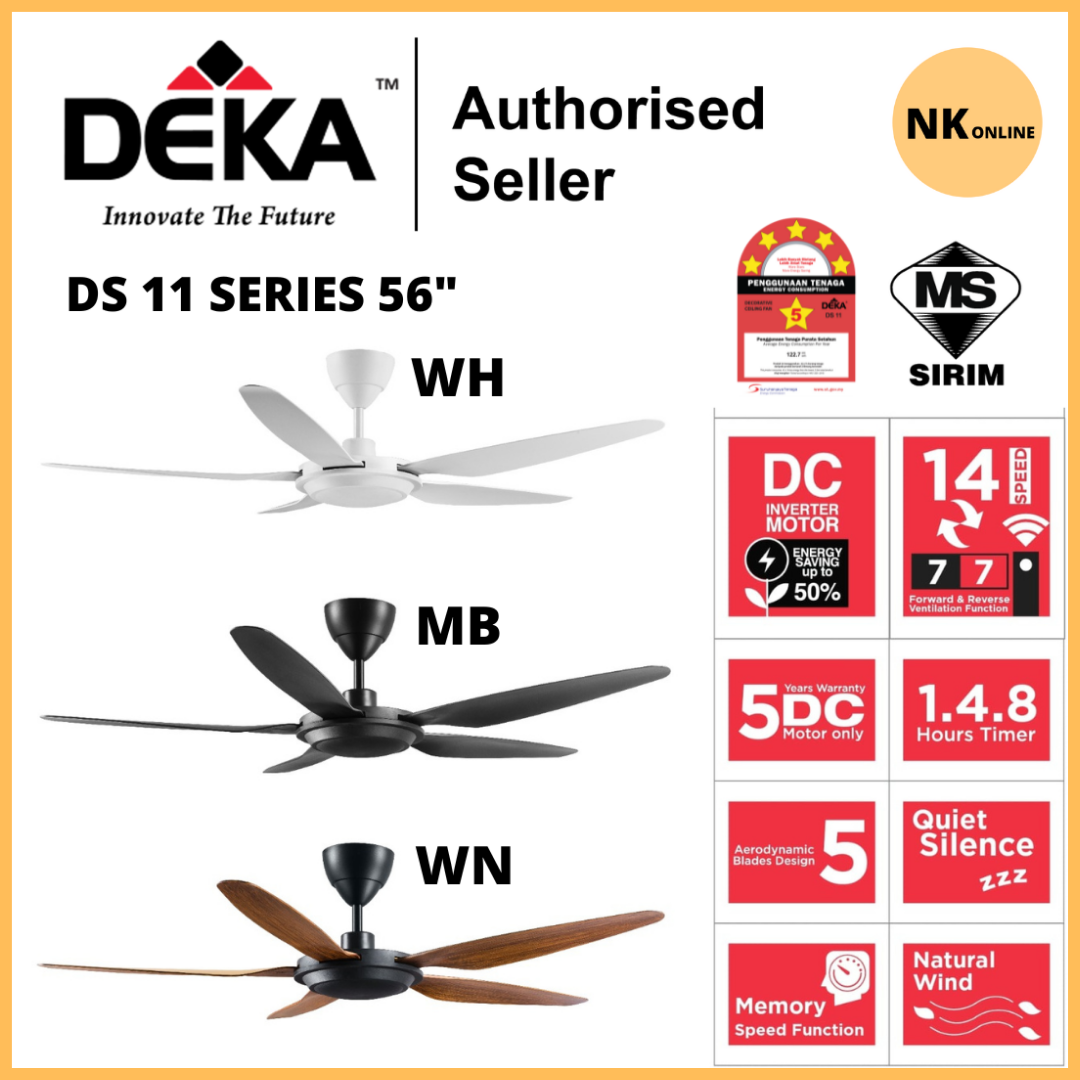 [Free Ship] Deka 56” Inch 7 Speed Remote Control DC Motor Ceiling Fan ...