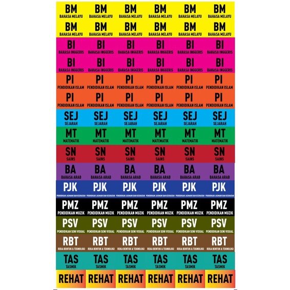 Stiker Subjek Buku Sekolah, Sticker Subject, Label mata pelajaran | Lazada