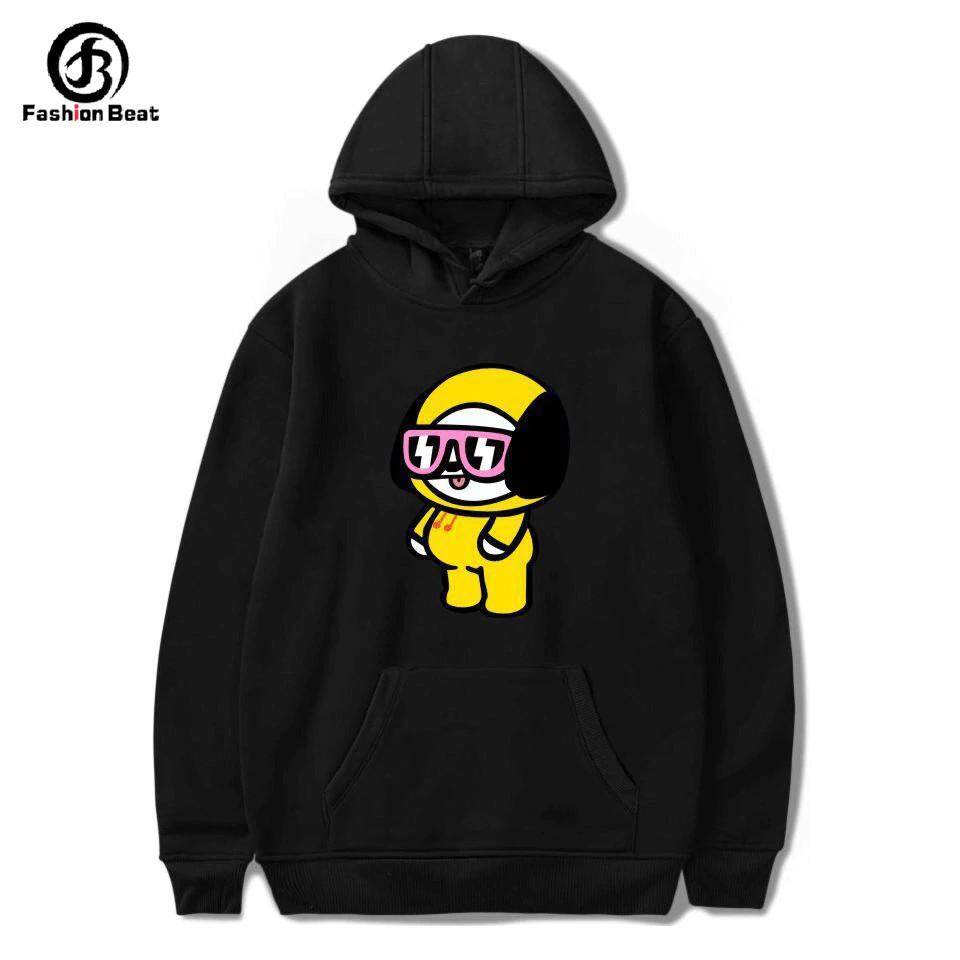 BT21 BTS Hoodies TATA RJ COOKY พิมพ์ฝ้ายแขนยาวนักเรียนเสื้อกันหนาวมี ...