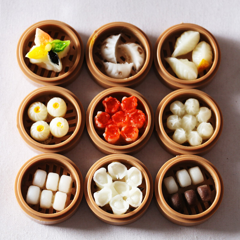 JiaShuo Baby PIEN 1x ตะขอแขวนบ้านตุ๊กตาอาหารจีนนึ่งติ่มซำตะกร้า ...