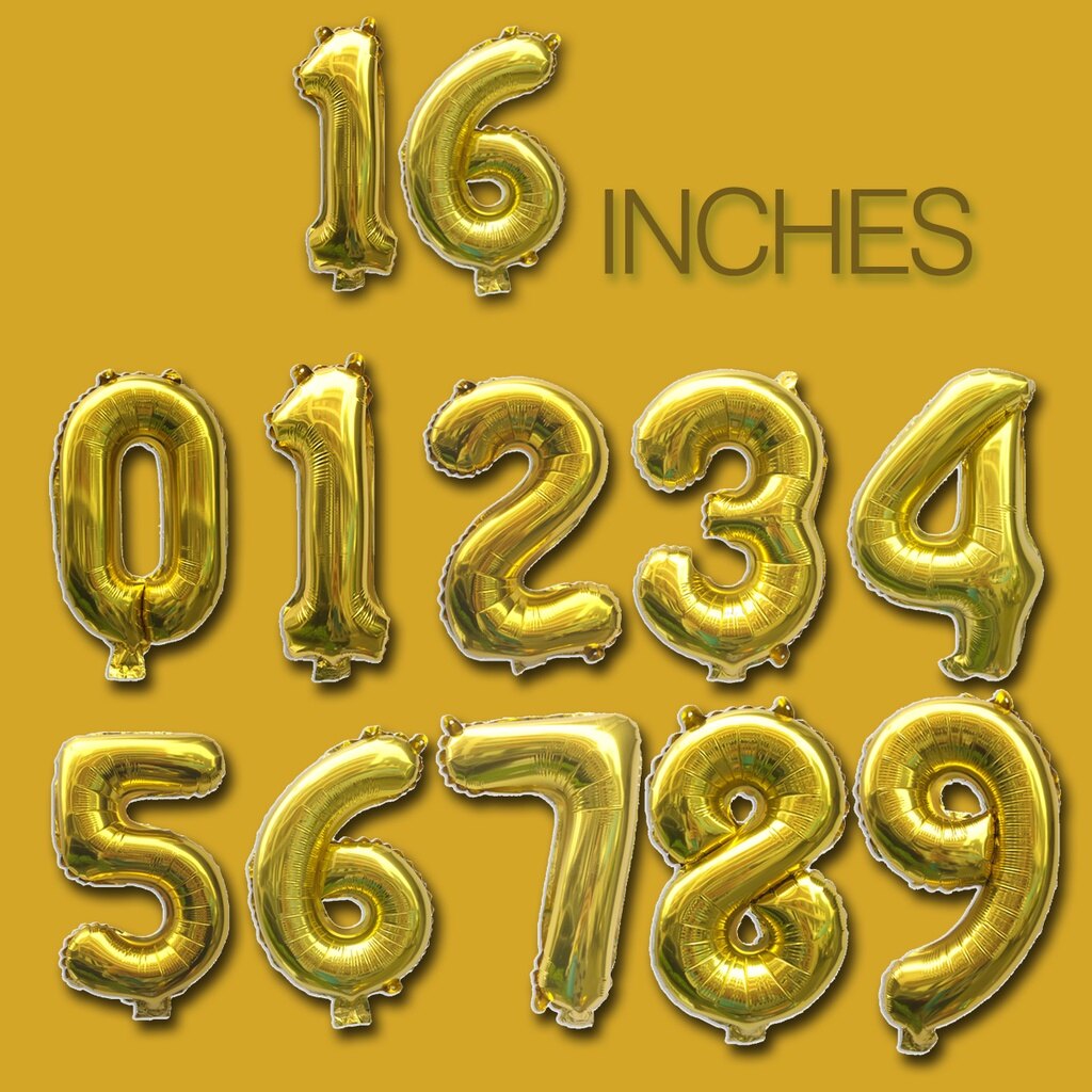 16 inch Number Balloon Party Happy Birthday Balloon Decoration | Lazada