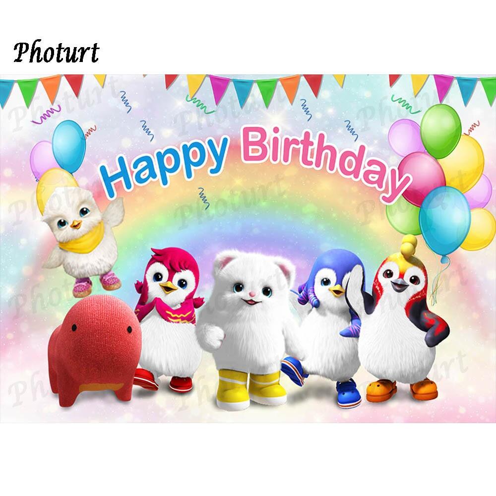PHOTURT Badanamu Backdrop Kids 1St Birthday Party Background Rainbow ...