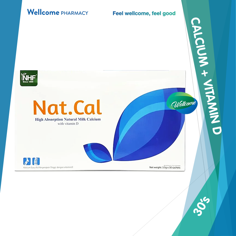 NHF Nat Cal Natural Calcium with Vitamin D3, K2 and Magnesium 3.5g ...