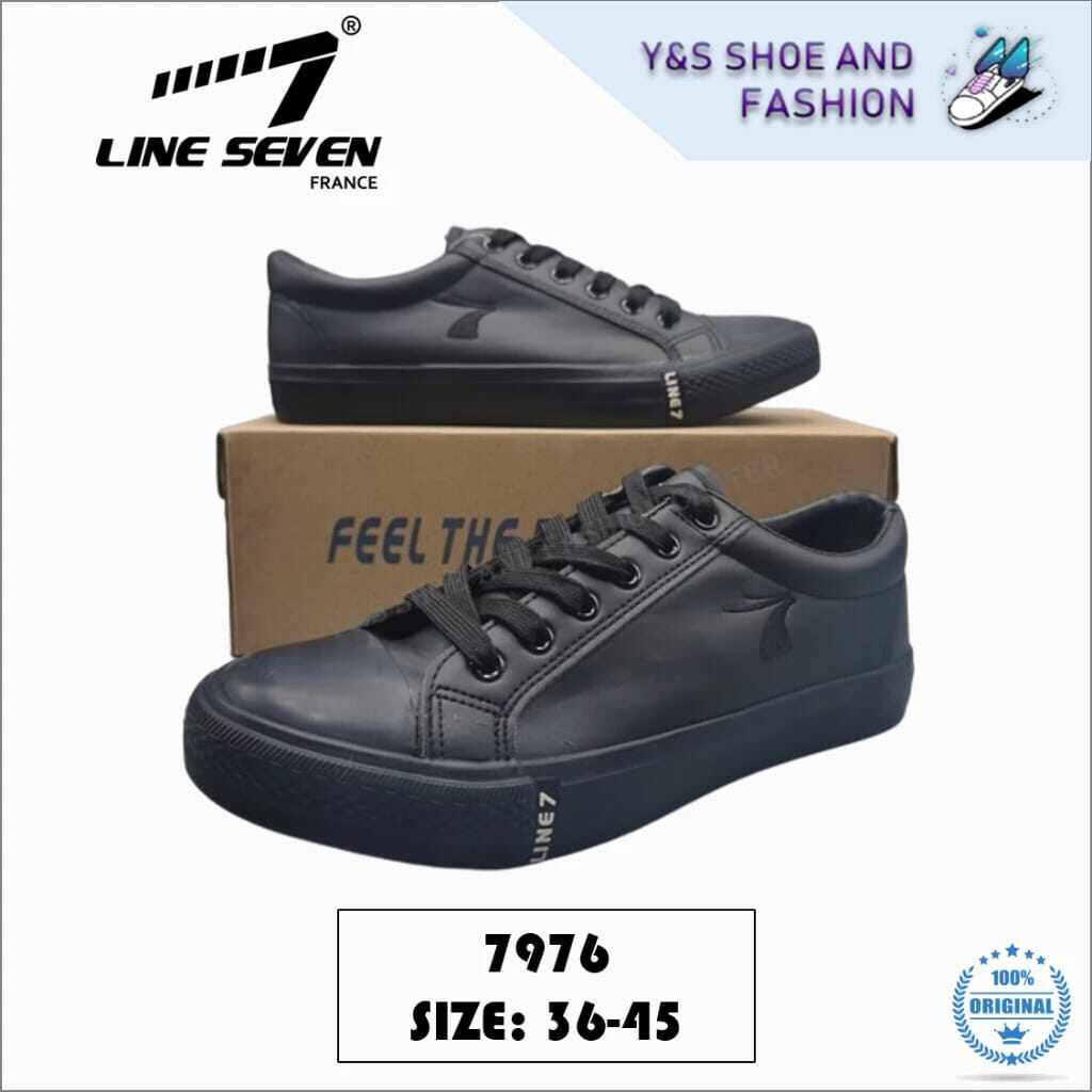Line 7 Seven Secondary School Shoe Black 7976 Full PVC | Kasut Sekolah ...