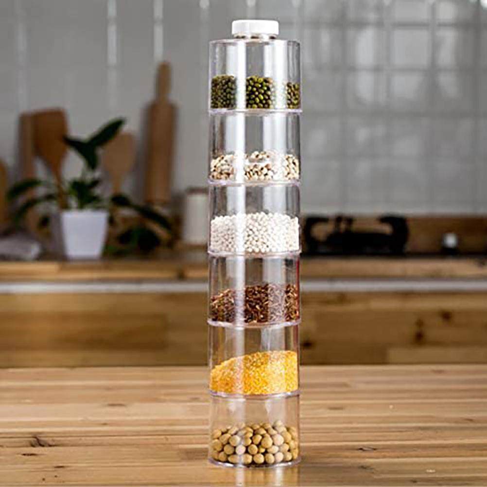 6PCS Spice Storage Boxes Stackable Spice Tower Racks Transparent ...