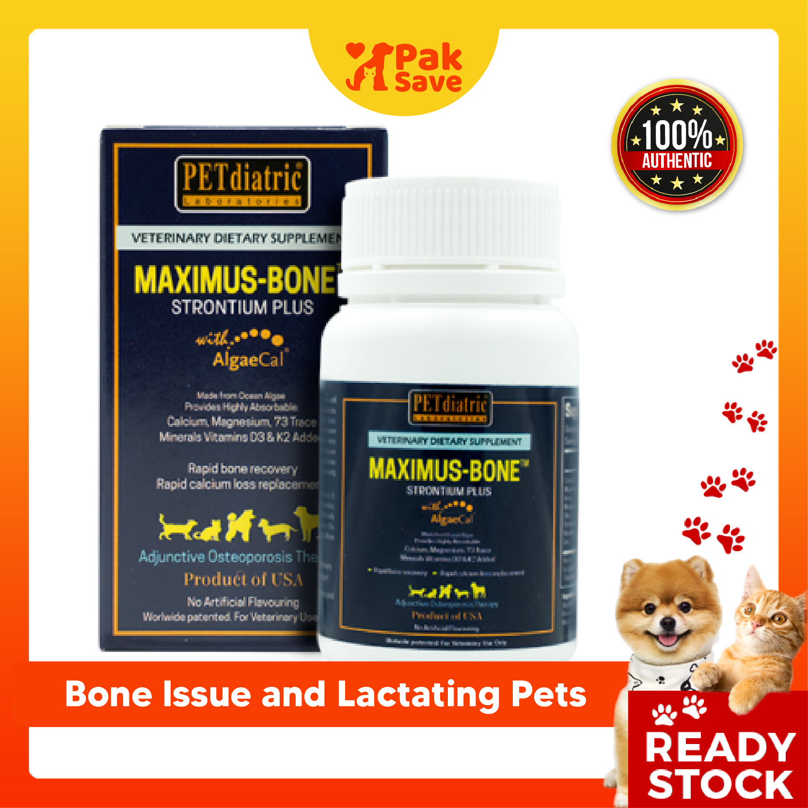 PETdiatric Maximus Bone AlgaeCal (Calcium Supplement) 60 Tablets | Lazada