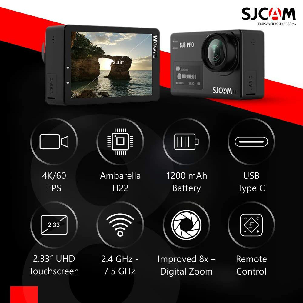 SJCAM SJ8 Pro 4k Action Camera WiFi Digital Ultra Full HD with ...