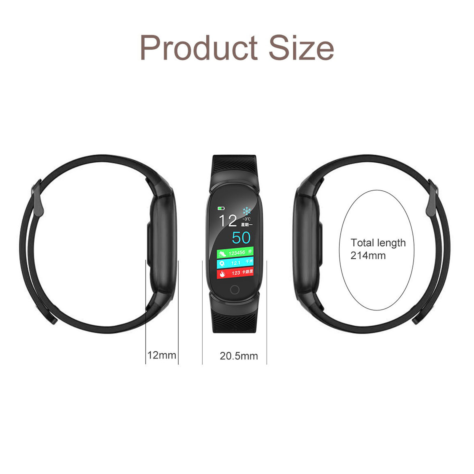 B23 Smart Bracelet Sports Watch 0.96-Inch TFT Single-Touch Screen BT4.0 ...