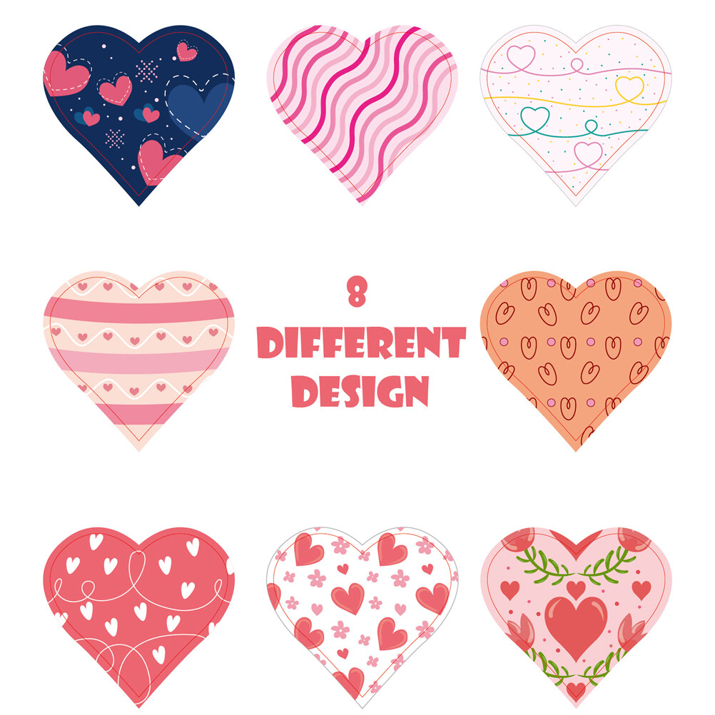500Pcs/Roll Heart Roll Stickers for Valentine's Day Decorative Stickers ...