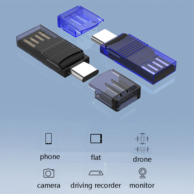 ZHANG 2 In 1 Card Reader USB 2.0 USB Type C เป็น SD Micro SD TF Card ...