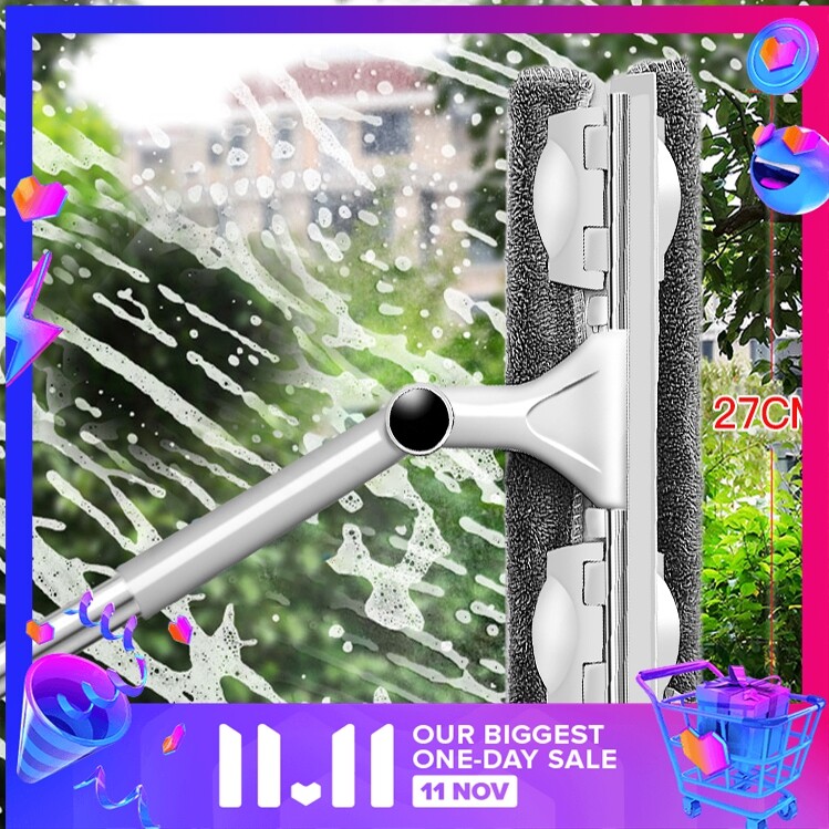 L-Sweet Double-sided Telescopic Rod Window Cleaner Squeegee Wiper Long ...
