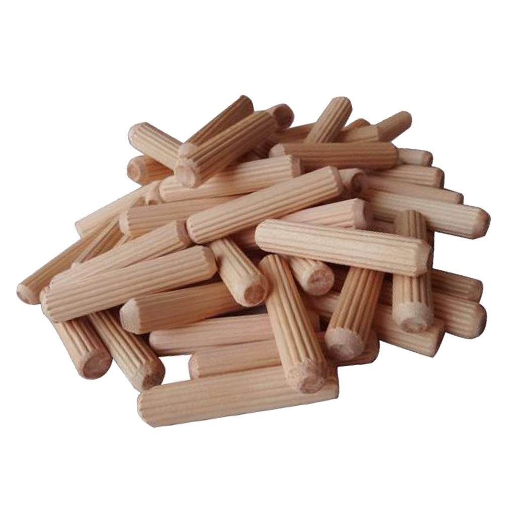 LazaraMall 100Pcs Wooden Dowel Cabinet Drawer Round Fluted Wood Craft ...