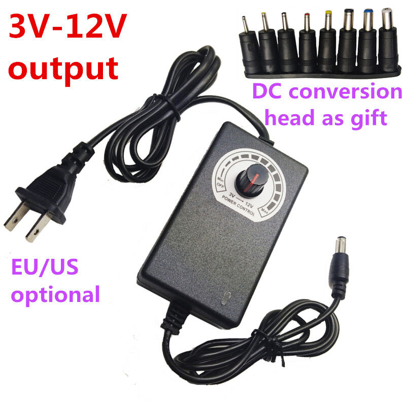 EU US ปลั๊ก3V 4V 5V 6V 7V 8V 9V 10V 11V 12V 2A อะแดปเตอร์ที่ชาร์จหลากหลายเอาต์พุต DC แหล่งจ่ายไฟ ...