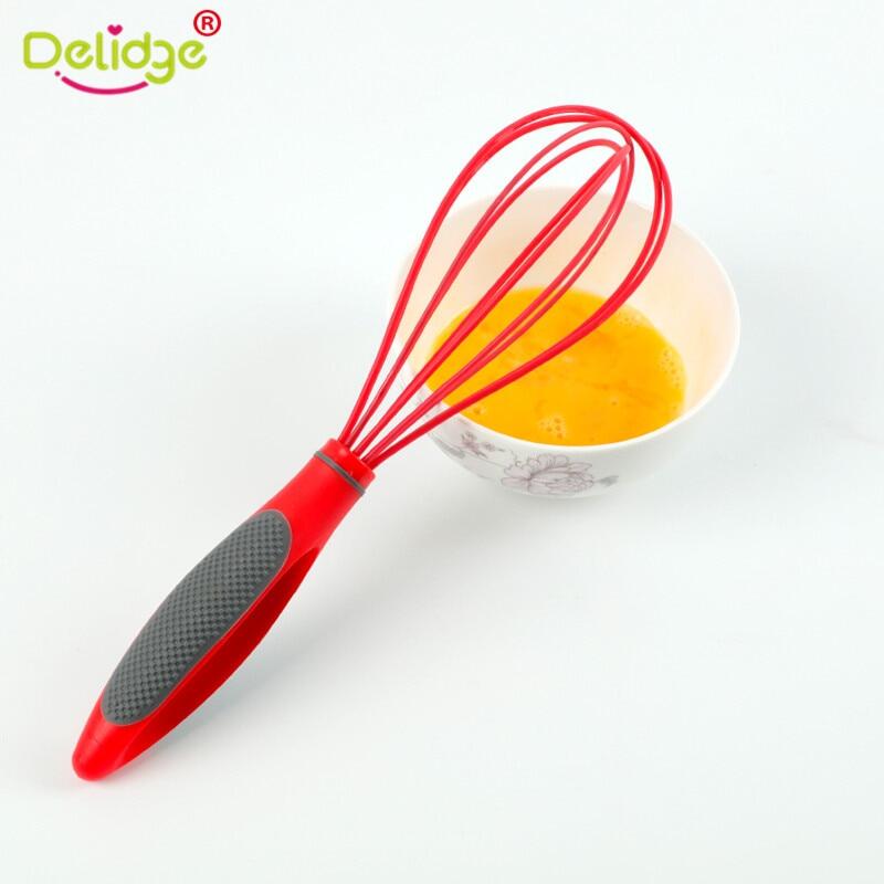 Delidge 1 PC มือเครื่องผสมไข่ซิลิโคนไข่ Beaters เครื่องมือทำครัวตะกร้อ ...