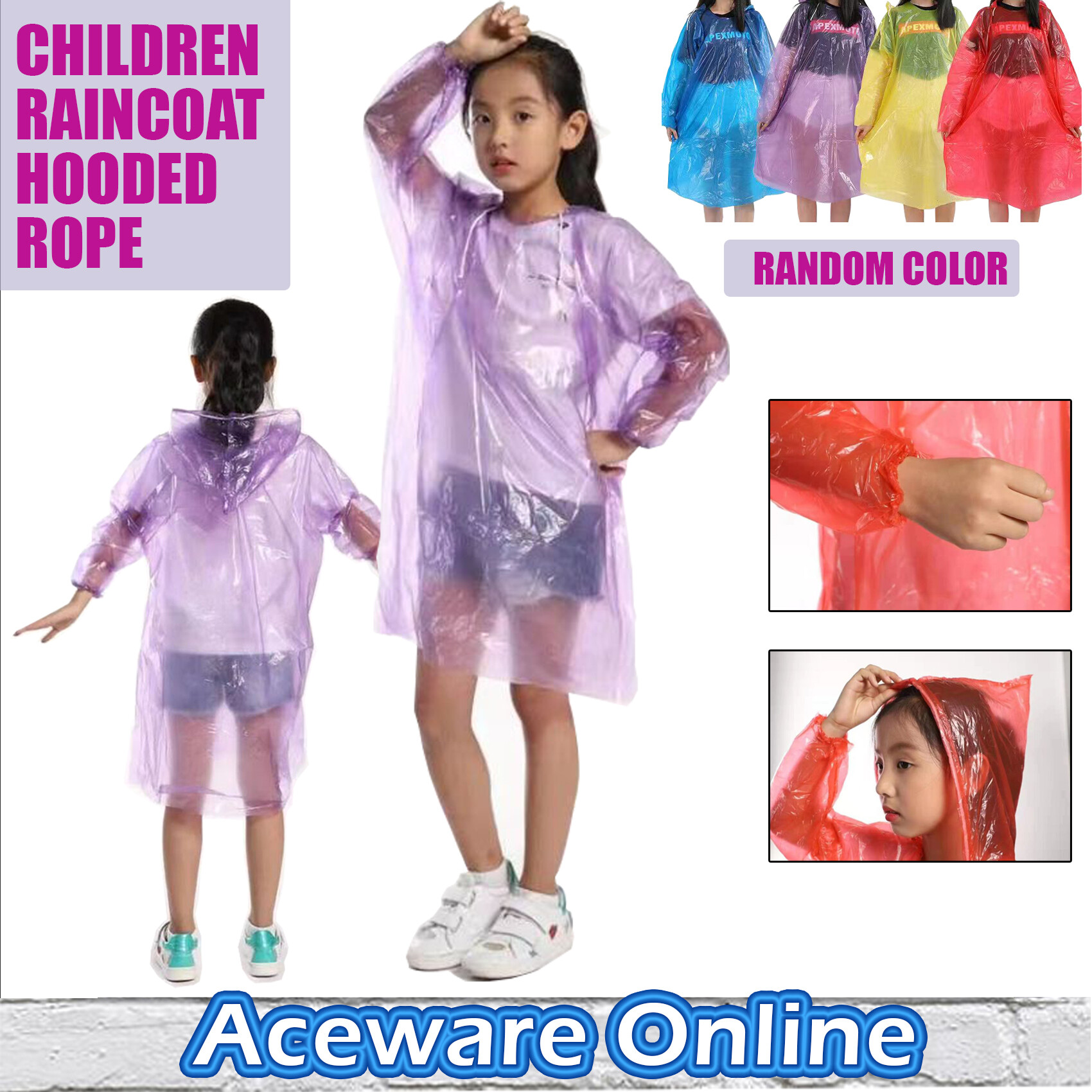 Disposable Rain Coat Kids Raincoat Children Raincoat Hood Raincoat Baju ...