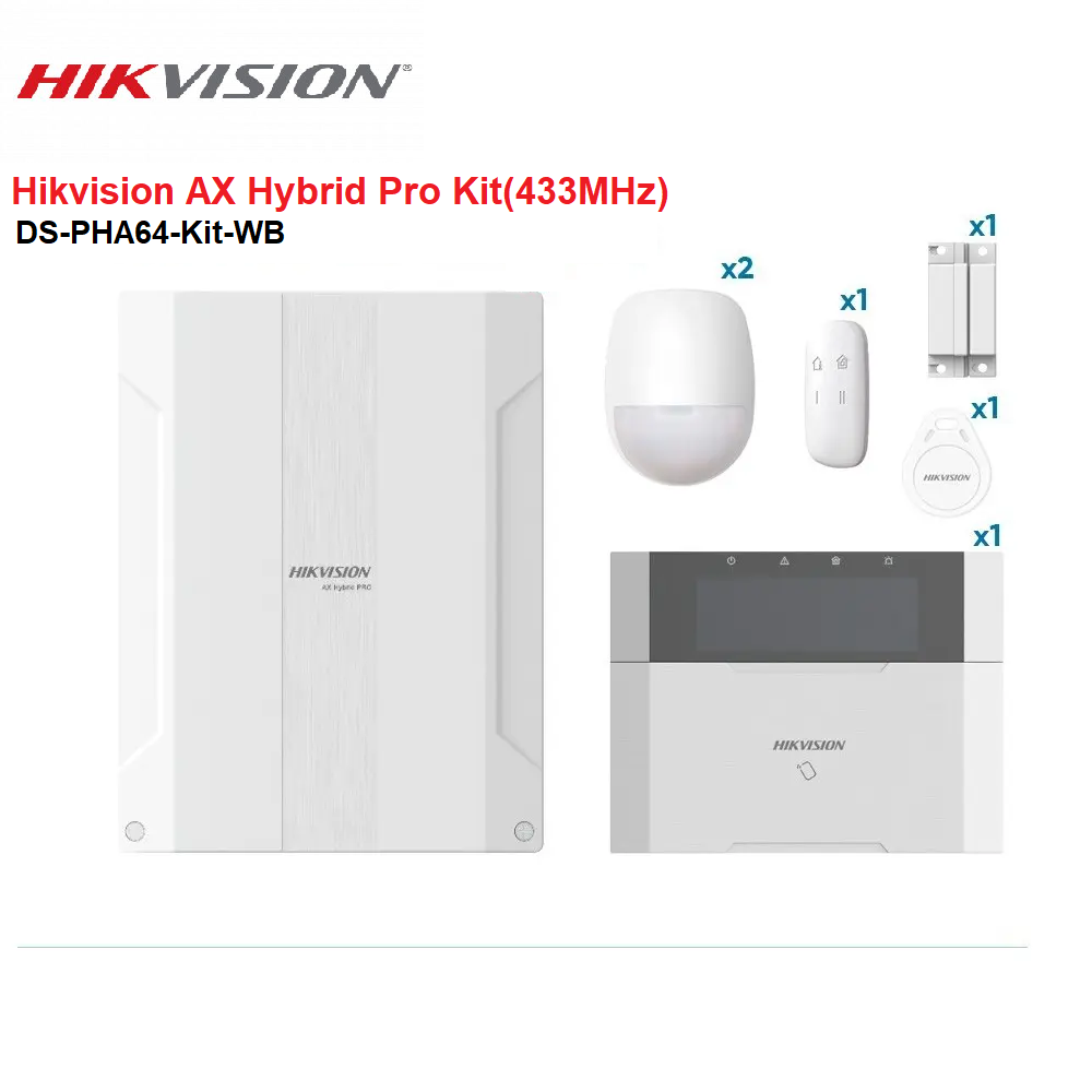 Hikvision DS-PHA64-Kit-WB Hikvision AX Hybrid Pro Kit(433MHz) - Hikvision Wireless Alarm Kit ...
