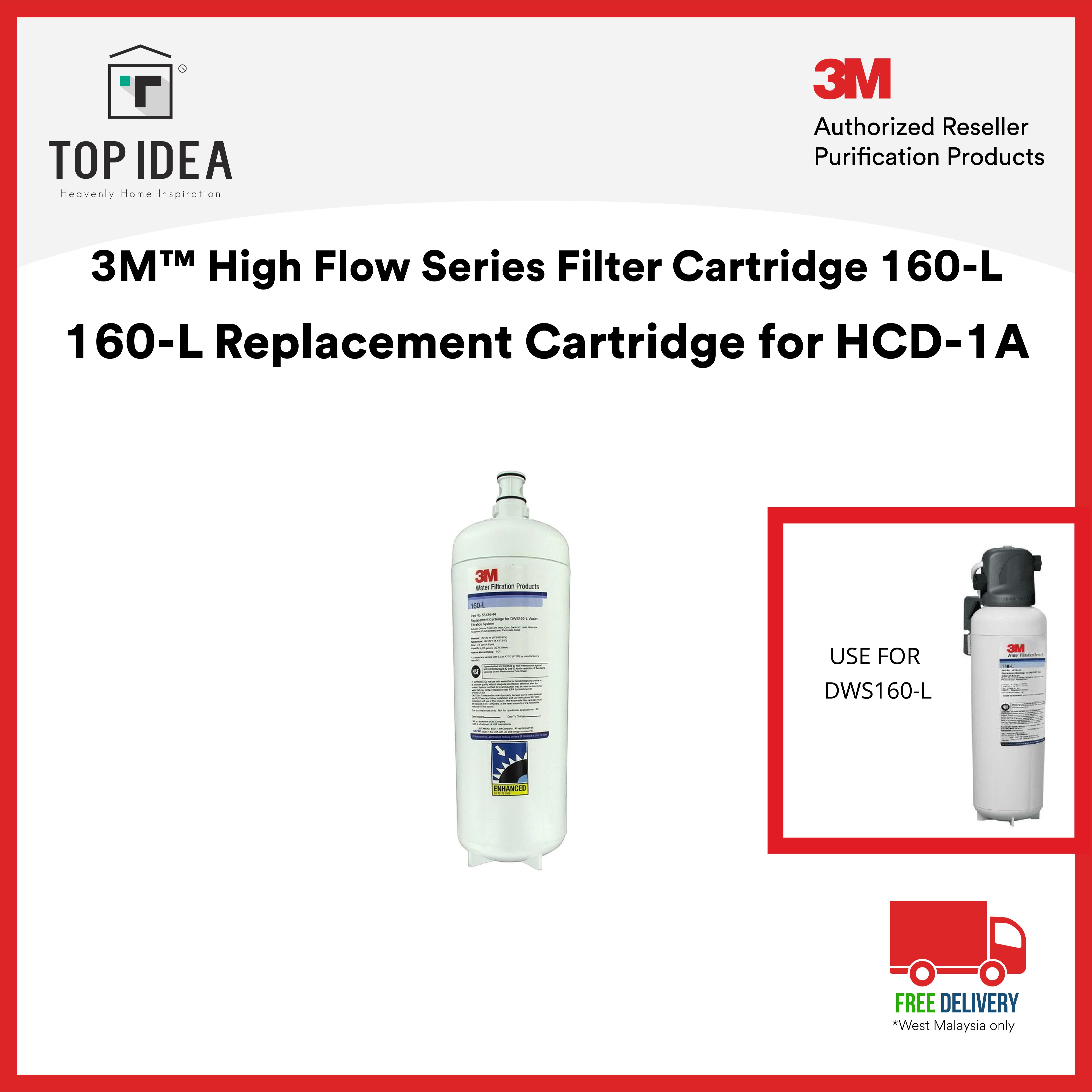 3M Replacement Water Filter Cartridge 160-L - For DWS160-L Water System ...