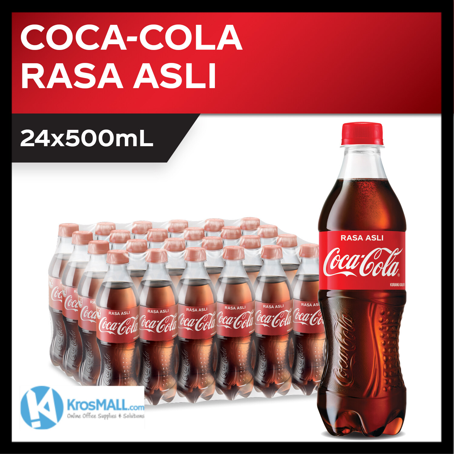 Coca-Cola Rasa Asli Less Calorie PET 24 x 500ml [CARTON] | Lazada