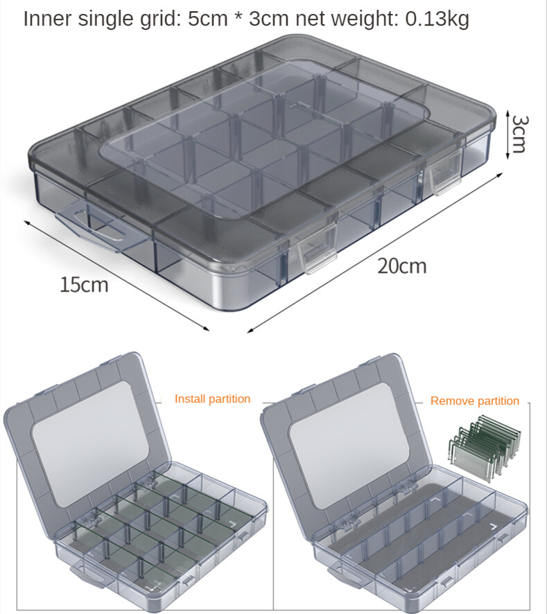 Plastic Transparent Multi-compartment small parts storage box ...
