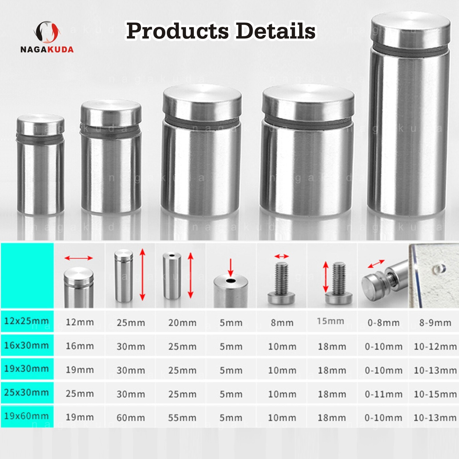 [Lazada Best Seller] Stainless Steel Advertising Signboard Screw Holder ...