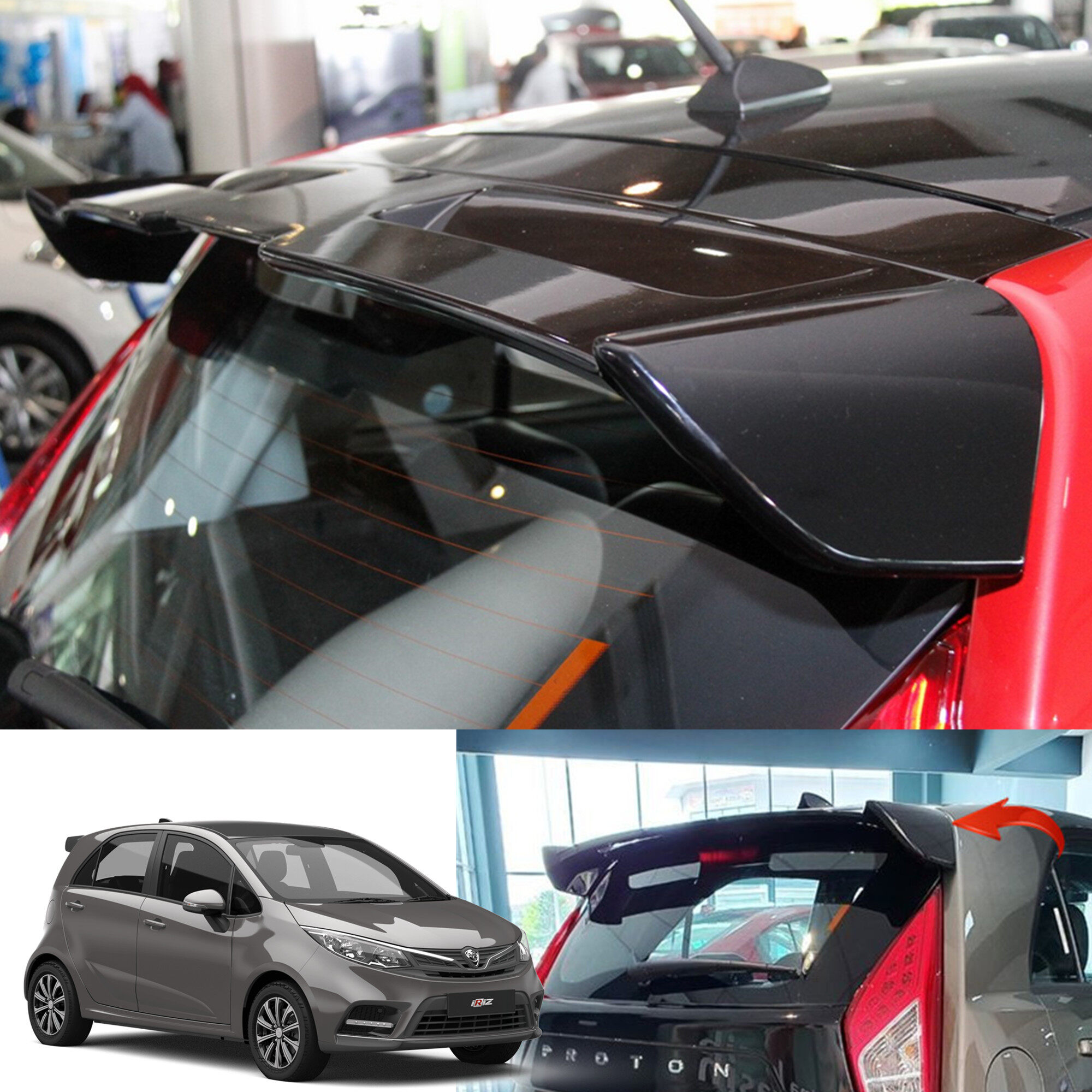 Proton Iriz ABS OEM Spoiler - Jet Grey | Lazada
