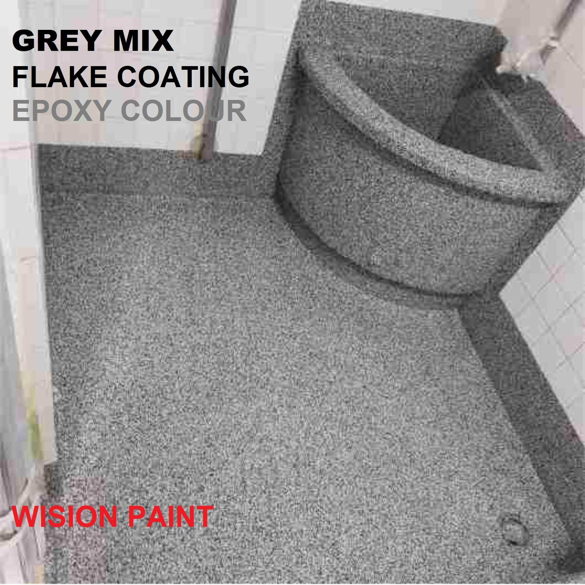 GREY MIX COLOUR / 1KG WP FLAKE COATING / Lapisan Epoxy Serpihan Warna ...