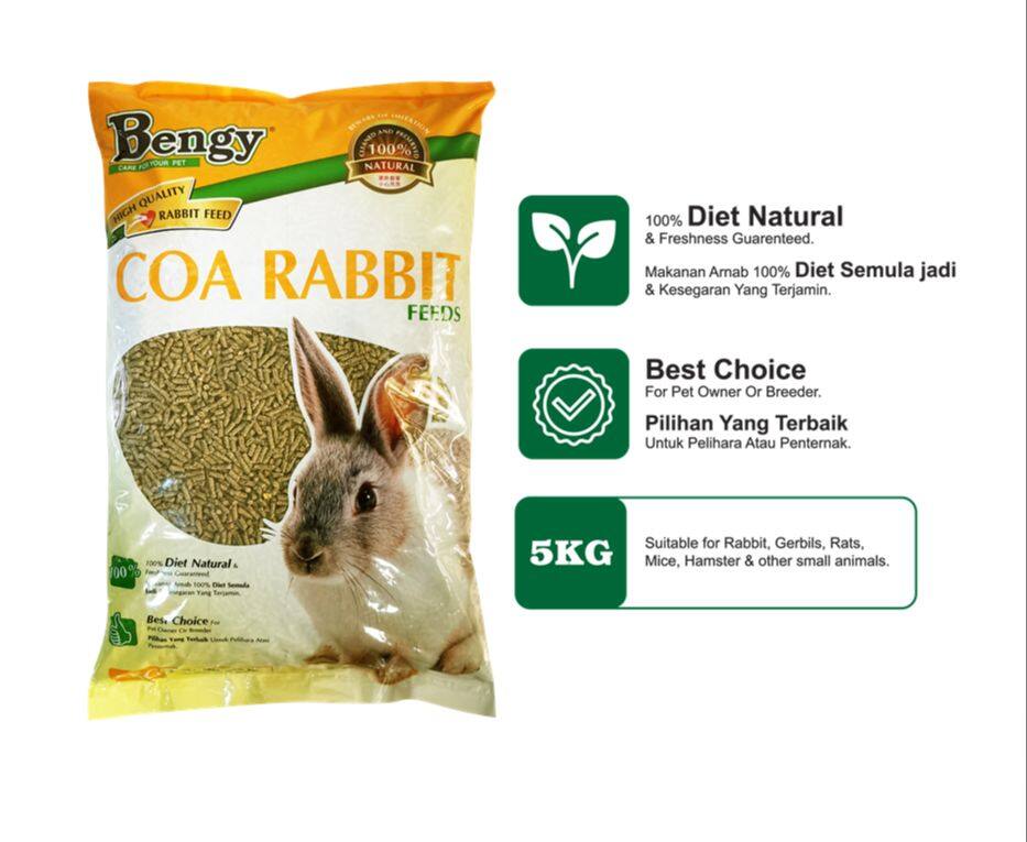 BENGY RABBIT FOOD / MAKANAN ARNAB ( 2KG , 5KG ) | Lazada