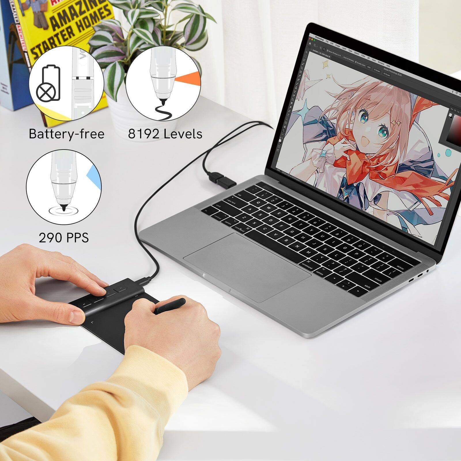 VEIKK Creator Pop VK430 4X3นิ้วพกพาได้บางเฉียบ OSU แท็บเล็ตวาดรูป ...