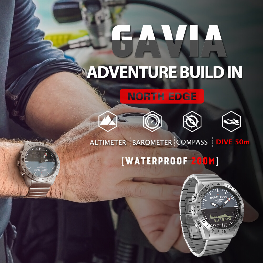 Men Sports Digital Analog Watch Diving Watch Steel Business Wrist Watch ...