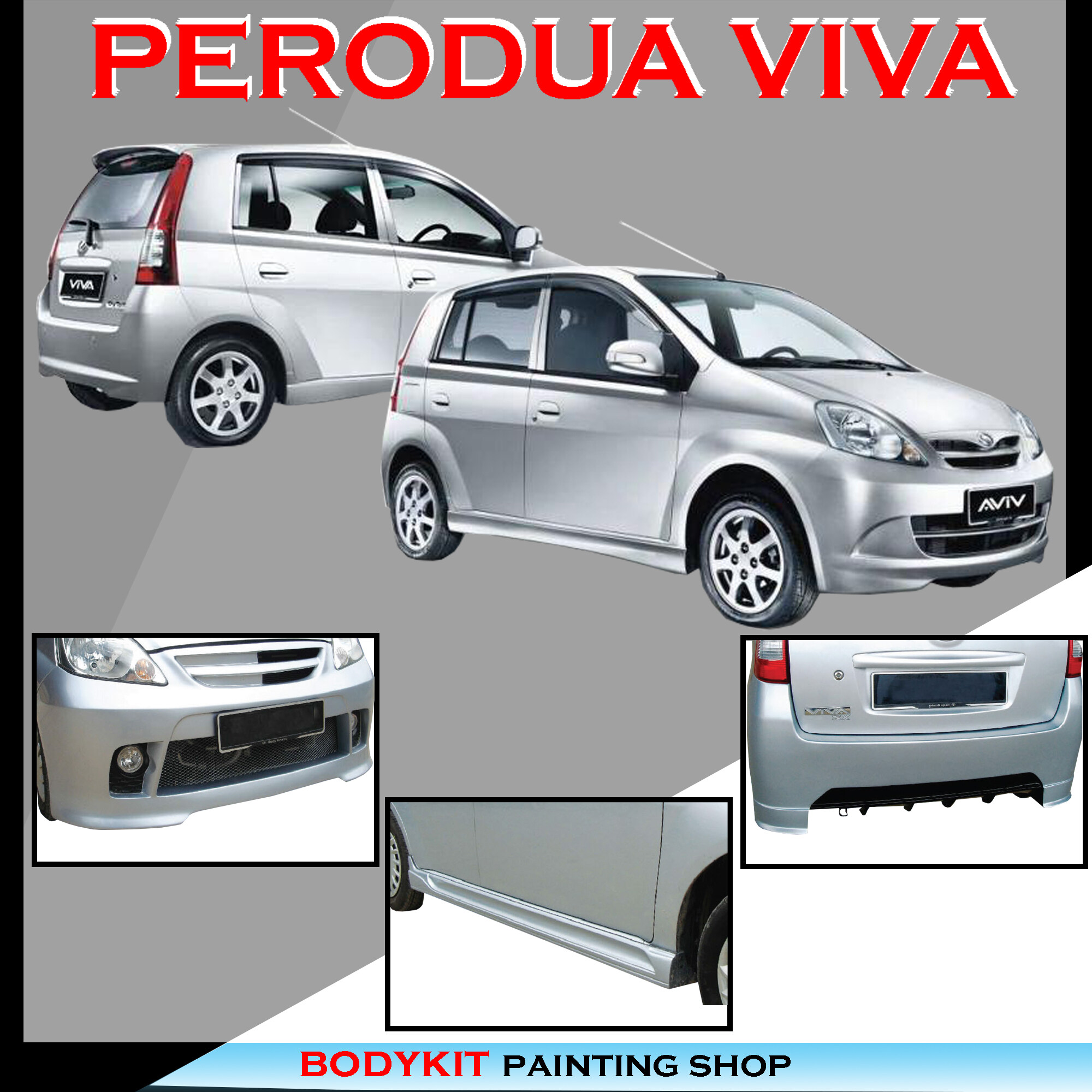 PERODUA VIVA SPORTIVO STYLE FULLSET SKIRTING (FRONT BUMPER ,SIDE SKIRT ...