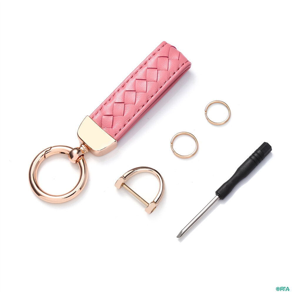 ORIA Leather Keychain Knit Sheepskin Car Key chain for Women Anti-Lost ...