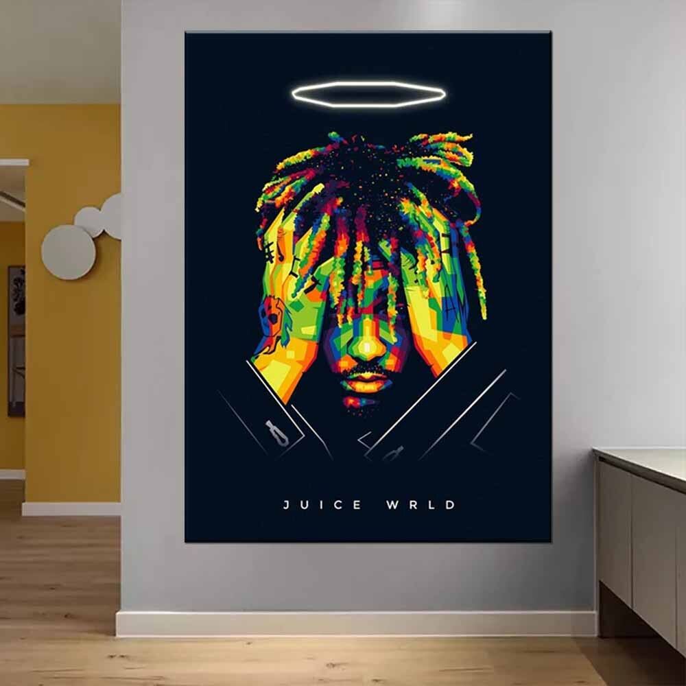Singer Juice Wrld Rapper Cover Posters Hip Hop Art Print Canvas Artwork ...