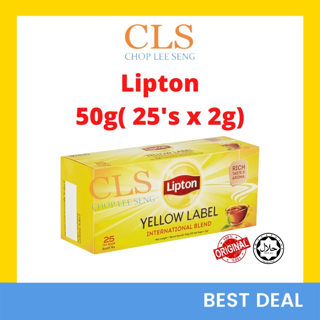 CLS Lipton Yellow Label Black Tea Teh 100's / 50's / 25's | Lazada