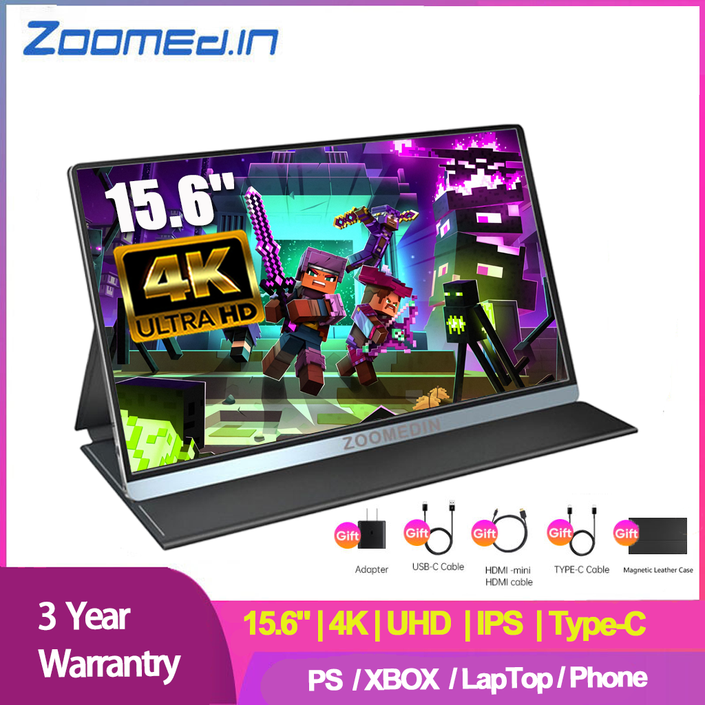 ZOOMEDIN 15.6'' 2K/4K Resolution IPS 100%sRGB USB Type-C UHD Portable ...
