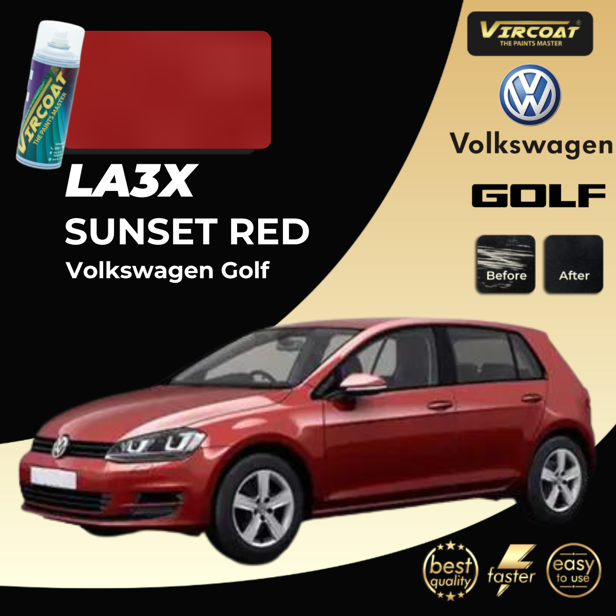 [Volkswagen Golf] VIRCOAT Aerosol Spray 2K Paint/ Car Body Touch Up ...
