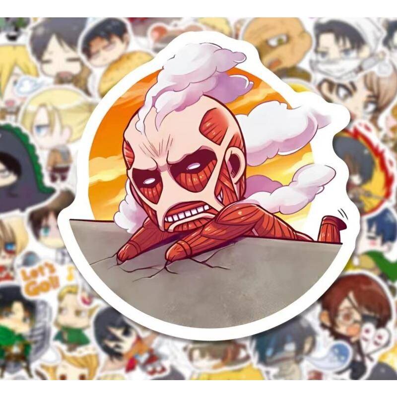 50Pcs/Set Attack on Titan Stickers Kawaii Eren Yeager Mikasa Ackerman ...