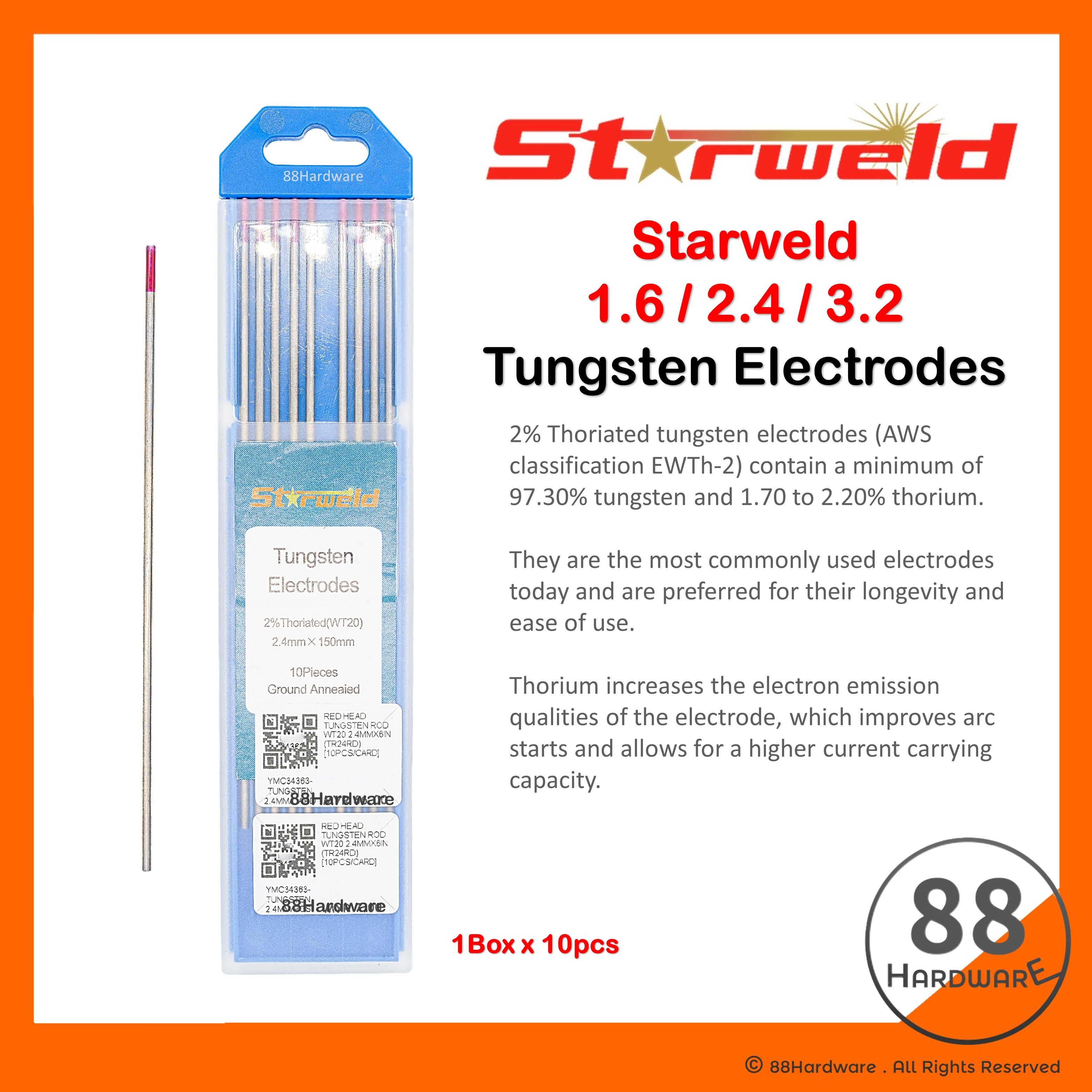 Starweld 1.6/2.4/3.2 Tungsten electrode rod / welding rod stainless ...