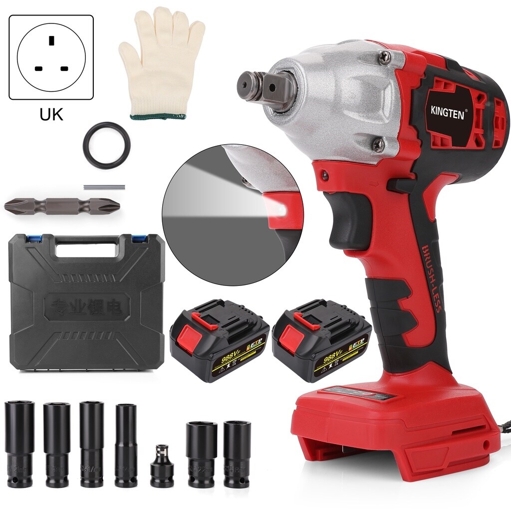 CORDLESS IMPACT WRENCH Electric Brushless 988V 4300rpm Ratchet Driver ...