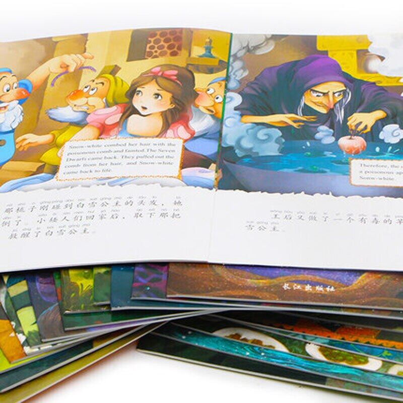 20 pcs.set Bilingual kids Children Baby famous Bedtime Story Picture ...