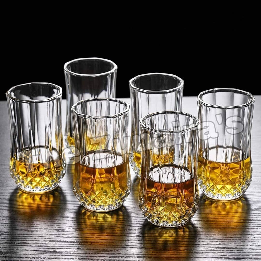 10oz long crystal fancy 6pcs glassware glass set | Lazada