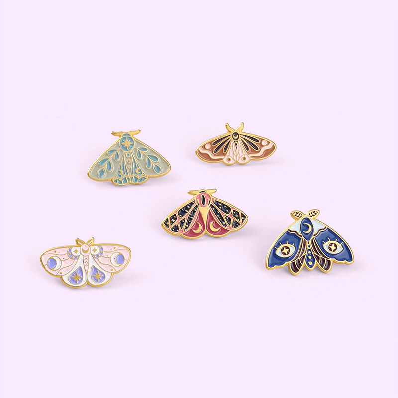 Colorful Moth Butterfly Enamel Pins Cute Butterfly Brooch Lapel Pin ...