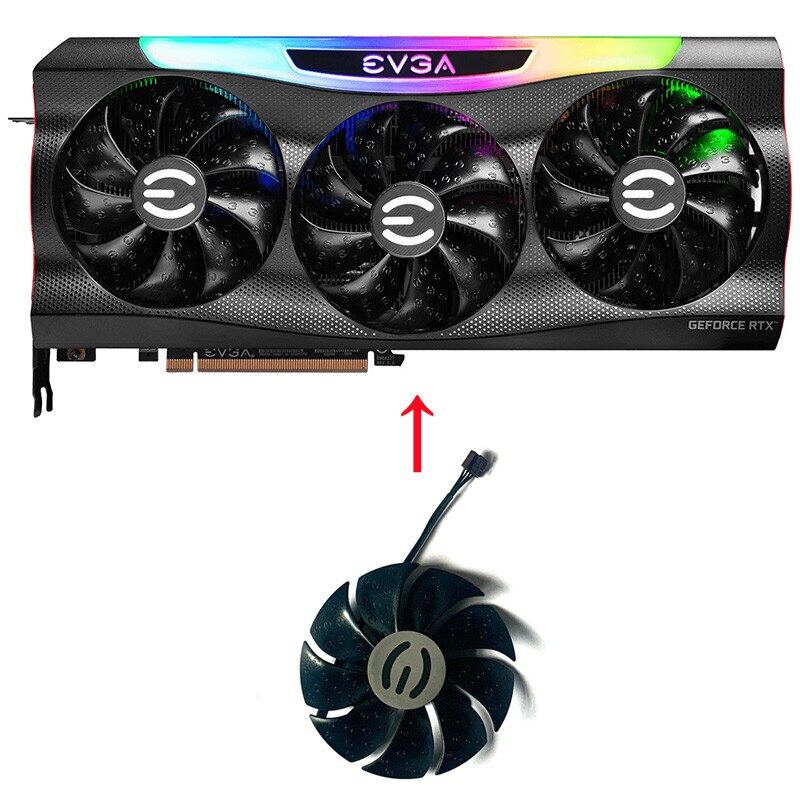 3ชิ้นเดิม88มิลลิเมตร4Pin PLD09220S12H DC 12โวลต์0.55A สำหรับ Evga RTX ...